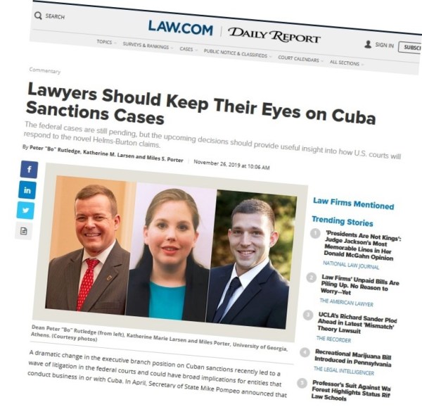 Georgia Law Dean Bo Rutledge, students Katherine Larsen and Miles ...