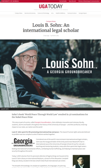 Georgia Law Professor Louis B. Sohn (1914-2006), noted international ...